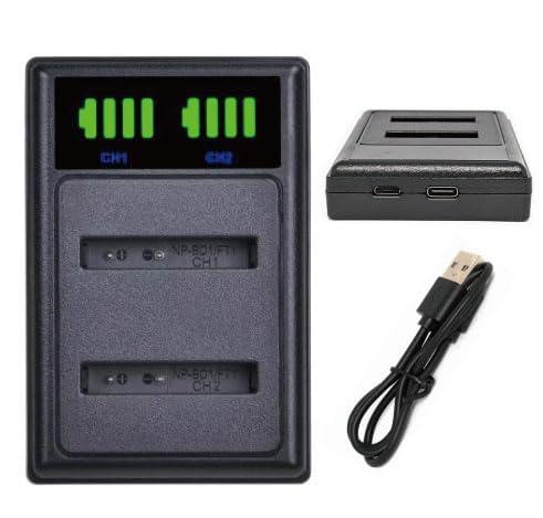 バッテリーキング バッテリー2個同時充電可 ソニー対応 NP-FT1 NP-BD1 DSC-T1 DSC-T3 DSC-T3S DSC-T5 DSC-T11 DSC-T33 USB充電器 USB付 LCD BD1 互換品LCD液晶画面が搭載...