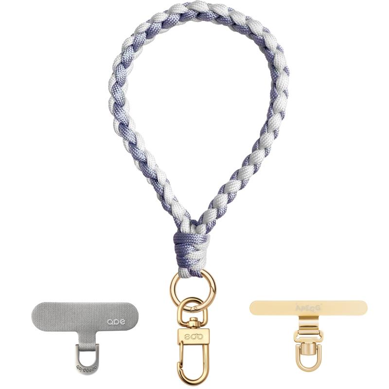 [APEGG] スマホストラップ ハンドストラップ 手首 携帯ストラップ 編み込み リストストラップ ストラップホルダー2枚付き 軽量 おしゃれ 落下防止 全機種対応