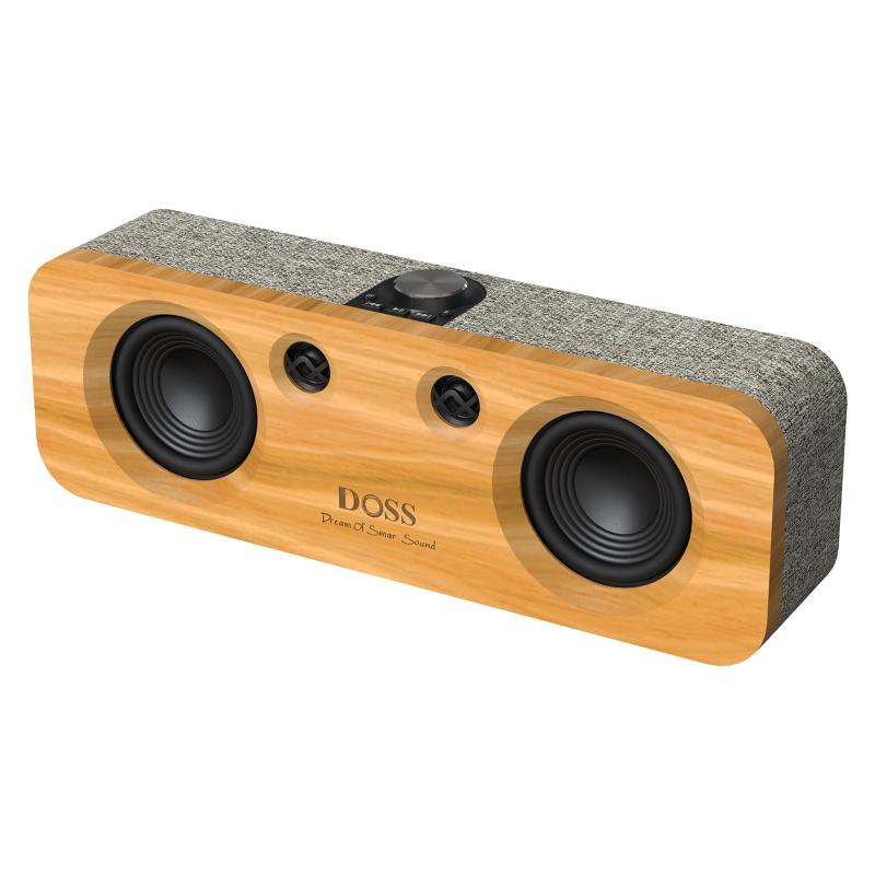 DOSS SoundBox H200 Bluetooth スピーカー 竹製 50Wパワフルなサウンド 35時間再生 ワイヤレスステレオペアリング 大音量 ポータブルスピーカー デュアルDSPテクノロジー 重低音 同軸デジタル/TFカー