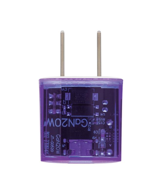 ［re:colors］【USB-C Type-C対応 スケルトン ACアダプタ】コンセント 充電器 100-240V 最大出力20W 高速充電 USB PD GaN採用 タイプC 武蔵野レーベル心躍る美しいスケルトンボディ USB Powe...