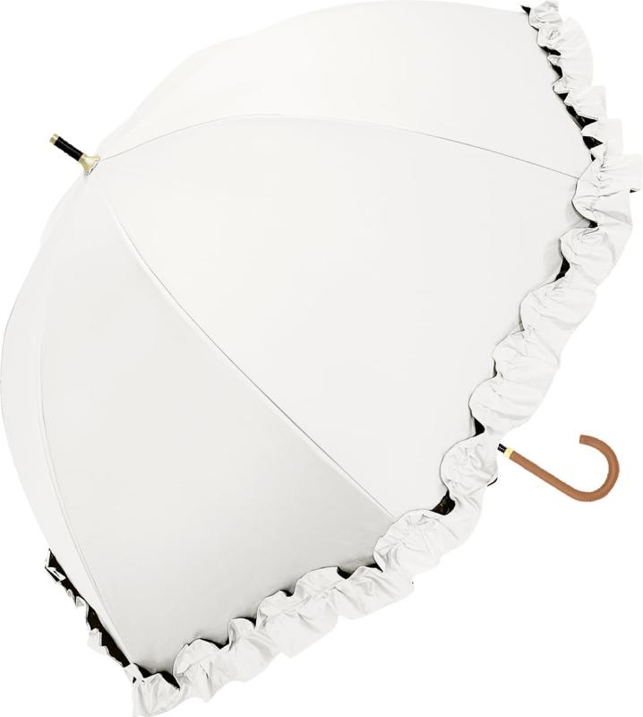 中谷 Natural Basic 晴雨兼用長傘 UVフラワーヒートカット ジャンプ 親骨サイズ：58cm ブラックコーティング加工
