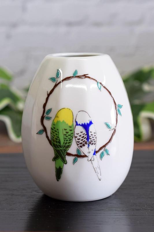 和座の蔵 おしゃれ 一輪挿し 花瓶 九谷焼 陶器 花器 ブランド インテリア 小さい 置物 日本製 誕生日プレゼント 還暦祝い 古希祝い 喜寿祝い 米寿祝い ギフト一輪挿し サイズ：径8.8cm×高さ10.7cm【ギフトBOX仕様：専用 紙...