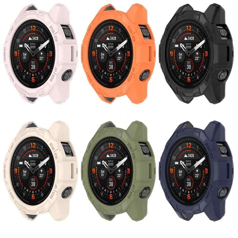 ［RuenTech］適用Garmin Epix Pro Gen 2 47mm/Fenix 7 Pro/Fenix 7用カバー/ケース フルカバーソフトTPU素材 保護カバー 耐衝撃性 取扱簡単 超薄型 1個 (ブラック)対応: 適用 Gar...