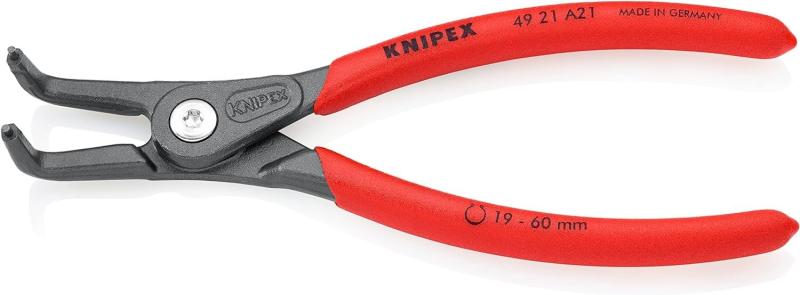 KNIPEX クニペックス 軸用精密スナップリングプライヤー 曲型 19-60mm 4921-A21