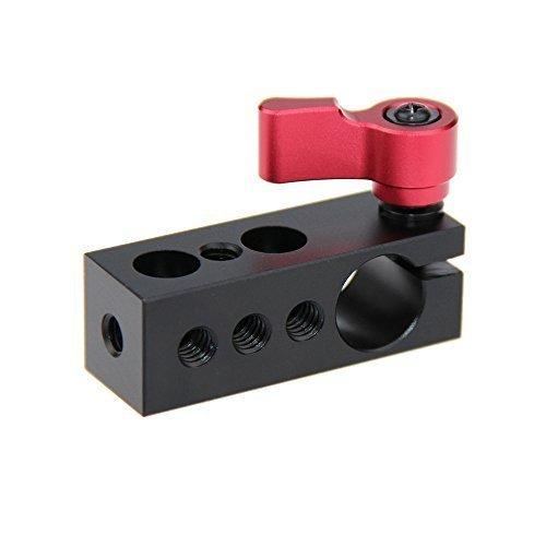 CAMVATE 15mmロッドクランプ 12点ネジ穴1/4 六角スパナ+2×1/4"止めネジ付き 用途：DSLR装備レールサポート素材：高品質アルミニウム、長持ちです生産技術：CNC数値制御で、いい仕上げ1/4″-20ネジ穴：サイ...