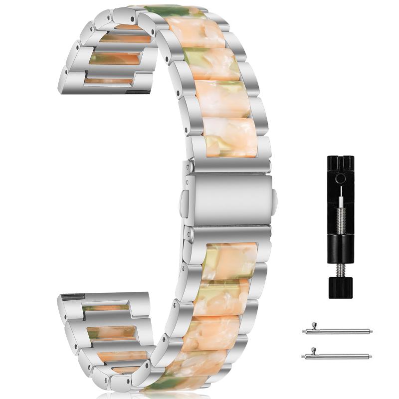 [CeiBand] 20mm 22mm バンド 交換バンド 20ミリ 22ミリ スマートウォッチ 交換ベルト 樹脂+合金ステンレス 替えベルト クイックリリース ストラップ 調整ツール付き 調節可能 普通時計