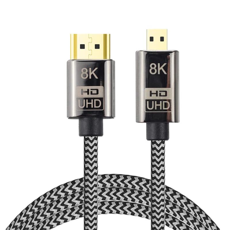 Xiwai Micro HDMI to HDMI 2.1 Ultra-HD UHD 8K 60hz 4K 120hz ケーブル 48Gbs HDMI コード カメラ タブレット用