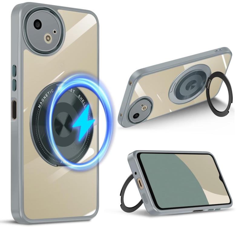 ケース クリア リング付き 360°回転スタンド MagSafe対応 ワイアレス充電対応 耐衝撃 カバー 軽量 薄型 人気 スマホケース 透明 TPU 車載ホルダー対応【対応機種】Aquos Wish 4 カバー（ご注意：ご購入前機種をよく...