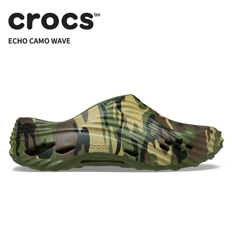 商品詳細 ブランド クロックス/ crocs モデル名 ECHO CAMO WAVE 品番211675 ヒールの高さ約4cm 重さ（参考サイズ）280g(27cm) 生産国中国 素材 アッパー/合成樹脂 ソール/合成樹脂 注意事項・商品の画...
