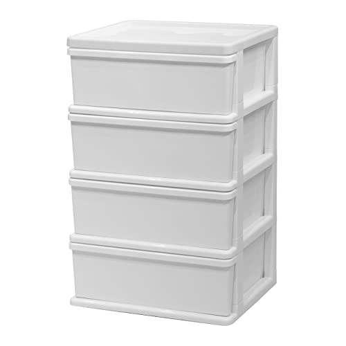 プラスチック天板・ホワイト/ホワイト 4段 4段・・Color:ホワイト/ホワイトSize:4段Style:プラスチック天板・製造国:日本・(約)幅35cm×奥行42cm×高さ83.3cm （キャスター取付け時時：88.3cm）豊富な連結バ...