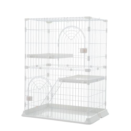 L・ホワイト 2段 TX198289DAA・・Color:ホワイトSize:2段Style:L・01一段タイプとしても使用可能 子猫一匹は一段、大きくなってきたら、家族が増えたら、新しい猫ちゃんを迎えることになったら、二段に増築し、楽しくア...