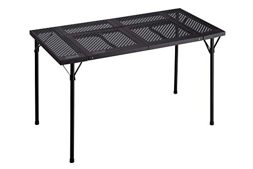 ミニテーブル・ブラック 中 2000037308・使用サイズ:約121×58×39/69(高さ)cm・収納サイズ:約 61×58x 6.5(高さ)cm・重量:約4.9kg・耐荷重:約30kg・材質:スチール・BBQやキャンプで使えるスチール...