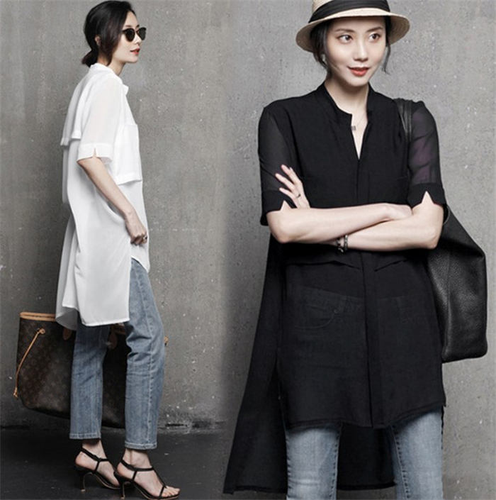 商品名 ロングtシャツ カラー （写真参考） ※ モニターの発色の具合により実際の商品と色が異なる場合がございます。 サイズ サイズ M：バスト98cm／肩幅39cm／袖丈26cm／着丈(前)77cm／着丈(後ろ)90cm L：バスト102...