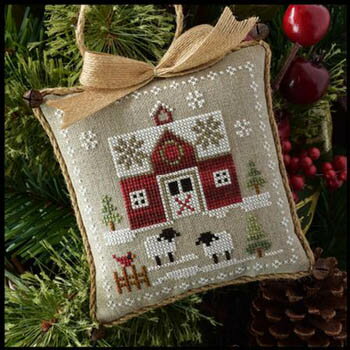 ☆クロスステッチ・チャート☆Little House Needleworks“Farmhouse Christmas 1 - LittleRed Barn ”☆英語表記☆ステッチカウント63W×63H