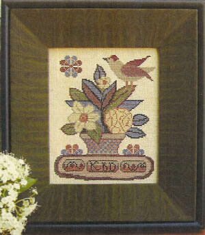 ☆クロスステッチ・チャート☆Carriage House Samplings“Visiting Bird, A”☆ステッチカウント88W×110H☆英語表記