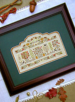 ☆クロスステッチ・チャート☆The Drawn Thread“Autumn Arbor”☆英語表記☆ステッチカウント115W×67H☆シルク糸・ビーズ・布付☆