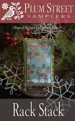 ☆クロスステッチ・チャート ☆Plum Street Samplers“Rack Stack” ☆ステッチカウント・54W×90H ☆英語表記