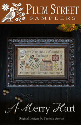 ☆クロスステッチ・チャート ☆Plum Street Samplers“Merry Heart, A ” ☆ステッチカウント・219W×124H ☆英語表記