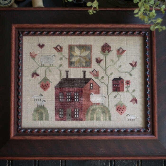 ☆クロスステッチ・チャート ☆Plum Street Samplers“Berry Cottage” ☆ステッチカウント・112W×83H ☆英語表記