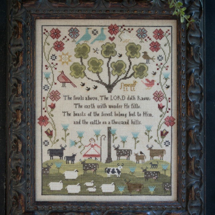 ☆クロスステッチ・チャート ☆Plum Street Samplers“A Thousand Hills” ☆ステッチカウント・156W×194H ☆英語表記