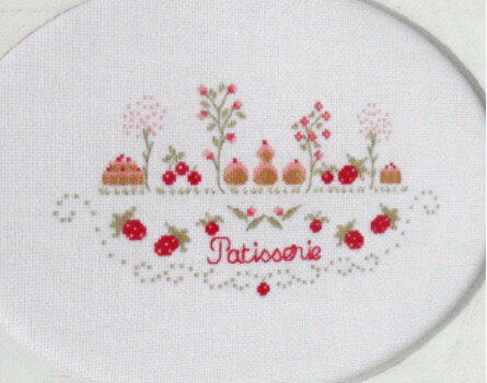 ☆クロスステッチ・チャート☆Une Croix le Temps d'un The“#1503”☆フランス語表記☆ステッチカウント132W×68H☆