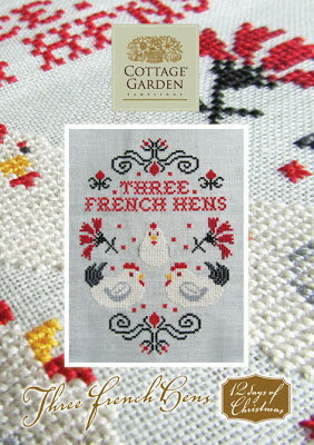 ☆クロスステッチ・チャート☆Cottage Garden Samplings“Three French Hens”☆英語表記☆ステッチカウント　81W×113H☆
