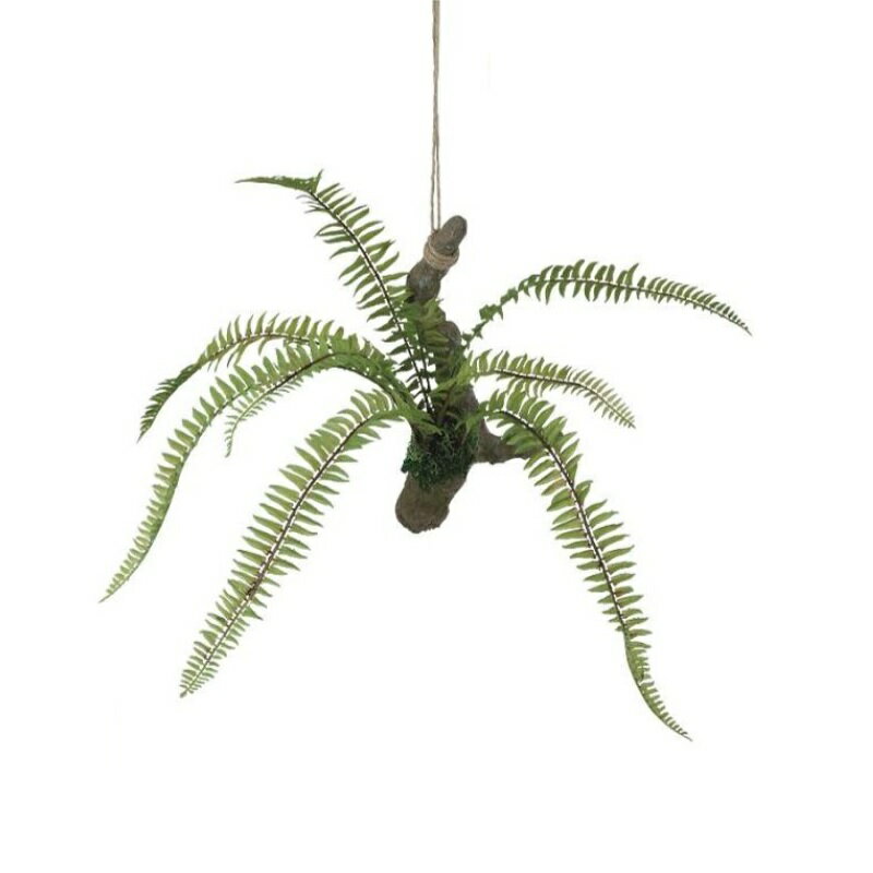 ◆サイズ◆約幅30×奥行25×長さ25cm（紐を含む長さ：60cm）人工観葉植物ソードファンハンキングアレンジ ◆素　材◆葉：ポリエチレン製麻紐付きアクセサリー空間を簡単にドレスアップ。お手持ちの人工樹木の雰囲気も変えられます。もちろん単品...