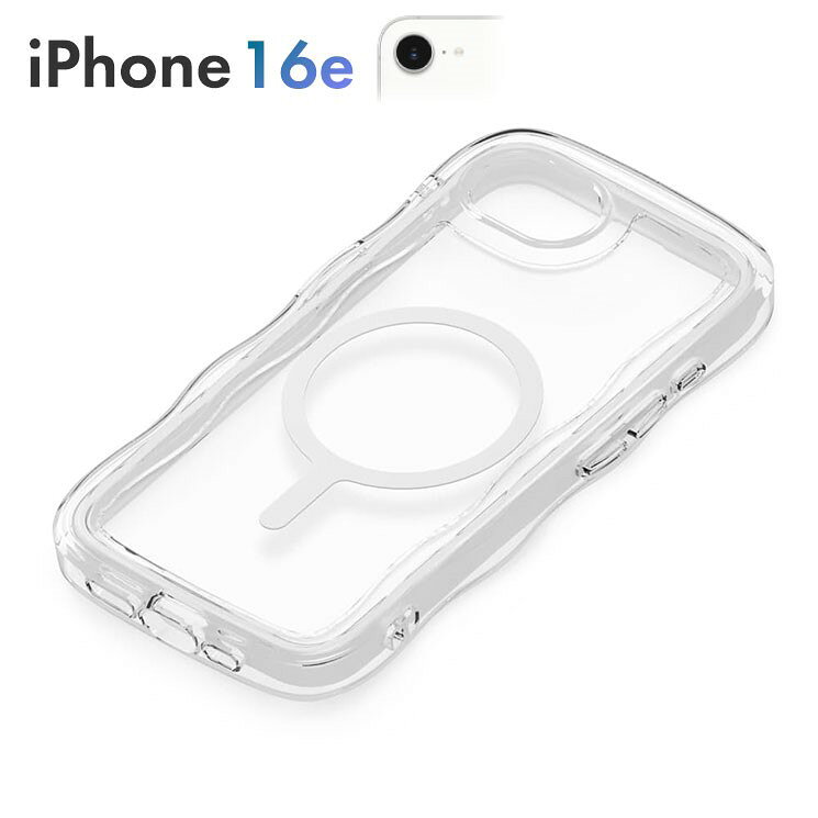 対応機種 iPhone16e デザイン・カラー・種類 クリア 商品説明 「PG-25KMA11CL」は、やわらかな波打つデザインが可愛らしい各種MagSafeアクセサリーに対応したiPhone 16e用 ウェーブ エアクッションケースです。...