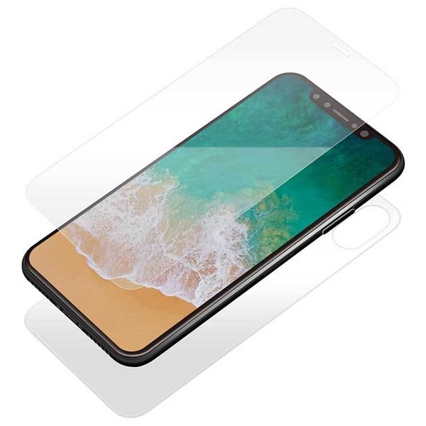 対応:iPhone X デザイン:衝撃吸収 両面 光沢 説明:「PG-17XSF11」は、柔軟性のあるTPUを使用したiPhone X用 の保護フィルムの前面と背面の両面セットです。端末本体の曲面ガラスに自然とフィットして、画面の端までしっ...