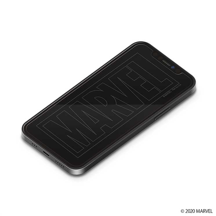 対応:iPhone 12/12Pro デザイン:ロゴ 説明:「PG-DGL20G01MVL」は、端末の液晶画面をOFFにする事で「MARVEL」ロゴデザインが浮かび上がるiPhone 12/12 Pro用の液晶保護ガラスです。表面硬度9Hの...