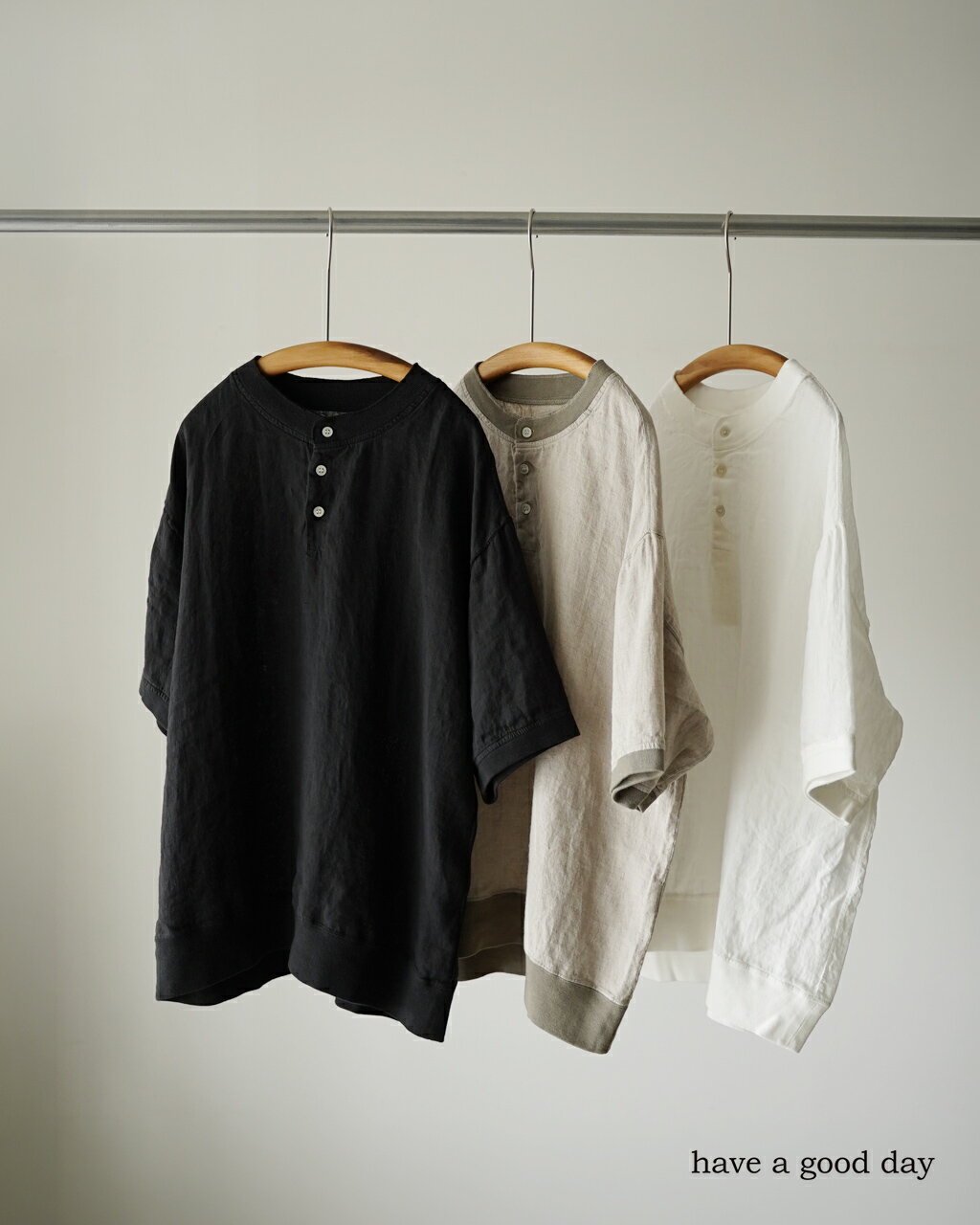メーカー希望小売価格はメーカー商品タグに基づいて掲載しています涼感を着る、自然体の上品リネン have a good day / ハブアグッドデイ「 Linen henry s/s tee 」 【デザイン・生地】空気を含むような軽やかな素材...