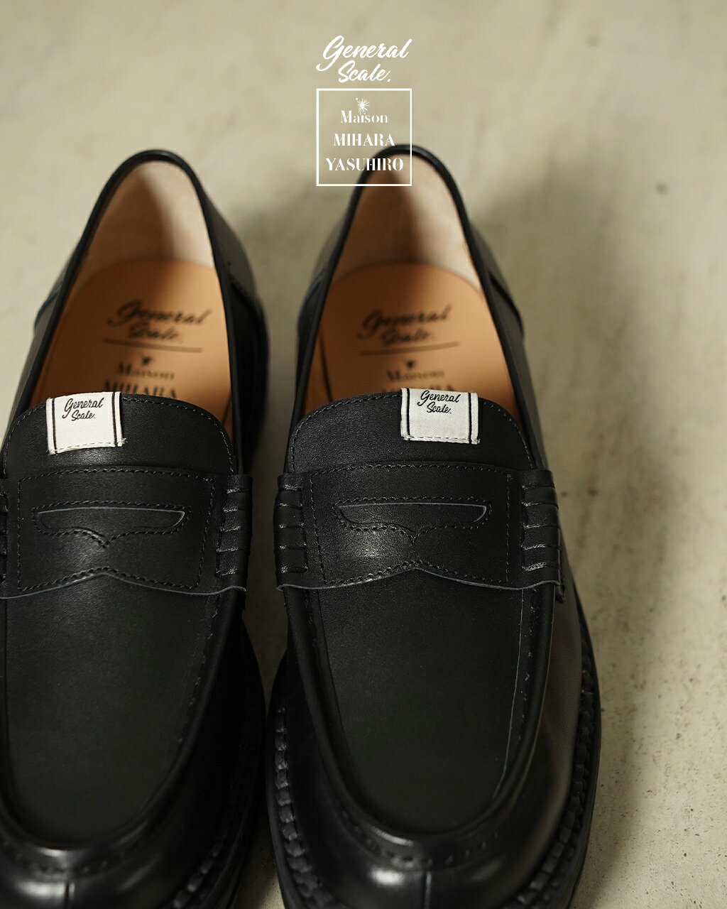 経年の美を再構築 Maison MIHARAYASUHIRO × General Scale.「 "ANDY" Leather Loafer 」 クラシックなローファーを再構築。MMYオリジナルのラバーアウトソールにはエイジングしたような加...