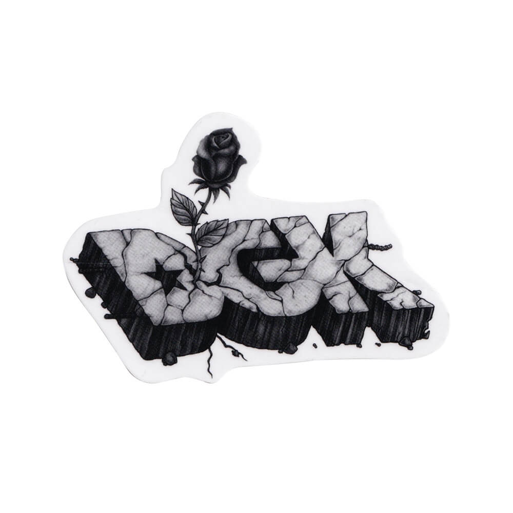 【DGK / STICKER】 スケボー・スケートボードのデッキブランド、DGK（ディージーケー）。 ROSE CONCRETE デザインのクリアステッカーです。 サイズ：約5cm x 7.5cm *商品によって多少の誤差がある事をご了承下...