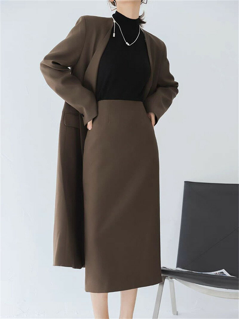 スカート 膝丈 膝スカート タイトスカート レディース スリット入り ビジネス オフィス カジュアル きれいめ 大人 通勤 面接 仕事用 スリム ボトムス 【品　番】jinniu20 【サイズ】 M&nbsp; L XL 2XL&nbsp;...