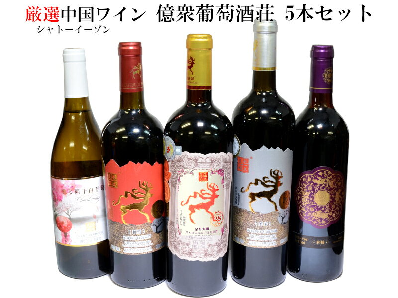 日本ではまだあまりなじみのない中国ワインですが、高級中華料理店などでも採用されています。中華料理に合わせて飲みたい日本初紹介品を含む中国ワイン5本セットです。 ≪シャトー・イーゾン≫ 中国寧夏億衆葡萄酒荘（シャトー・イーゾン）の創業は200...