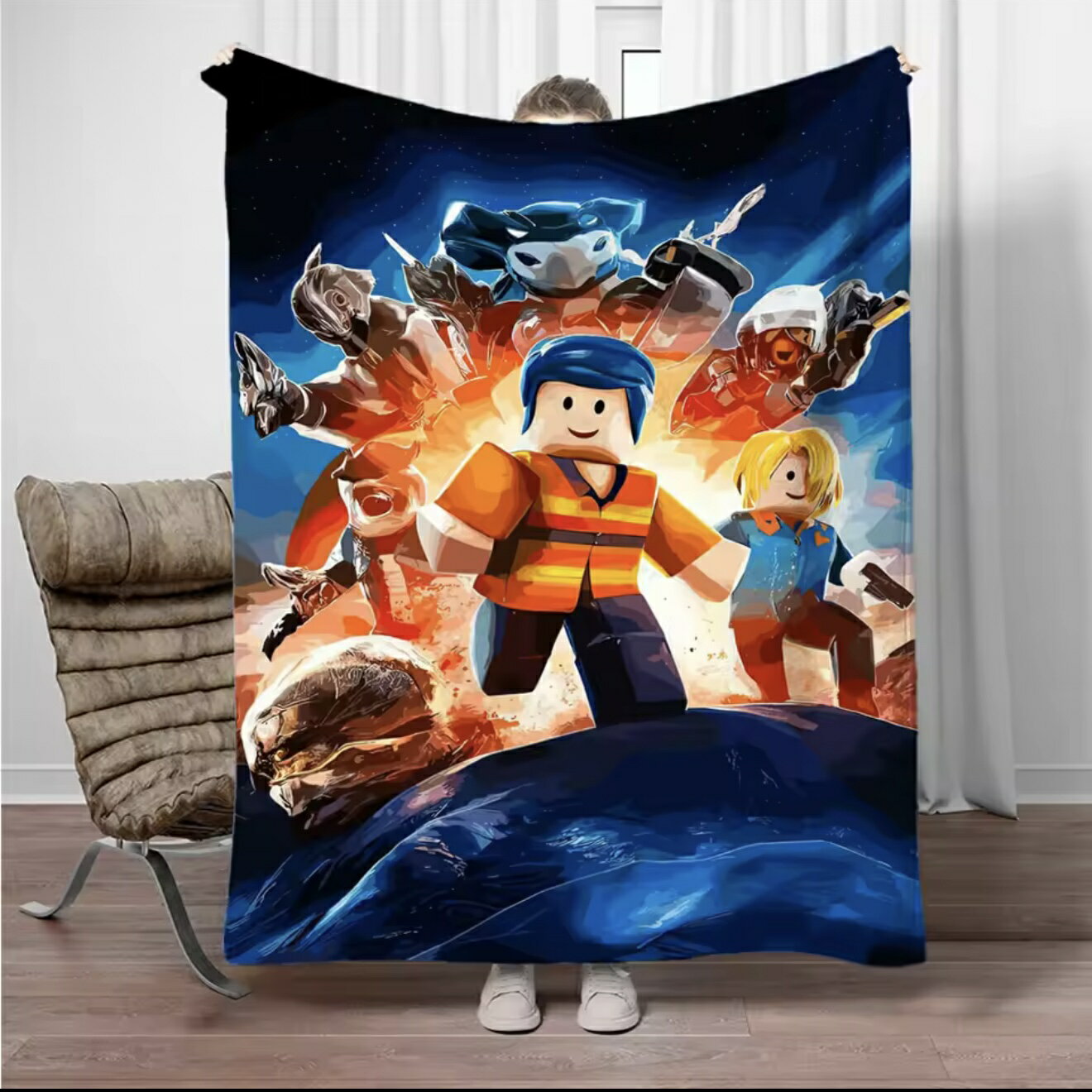 ROBLOX ロブロックス ブランケットは、子供たちにぴったりのかわいいブランケットです。 お部屋でのひざ掛けとしても、アウトドアでの冷房対策にも大活躍！ 旅行やキャンプのお供にも最適です。 男の子も女の子も喜ぶデザインで、誕生日やクリスマ...