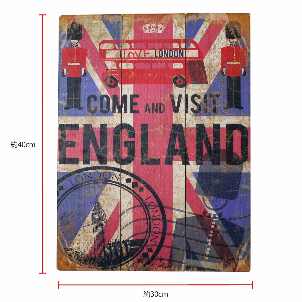 簡易な壁掛けインテリアとして最適な、クラシック風イラストが描かれた木製看板です。縦横40cm-30cmとインパクトも抜群です。塗装のにじみなどはクラシック風加工です。※こちらの製品は海外製品のため多少の汚れや小さな傷がある場合がございます。...