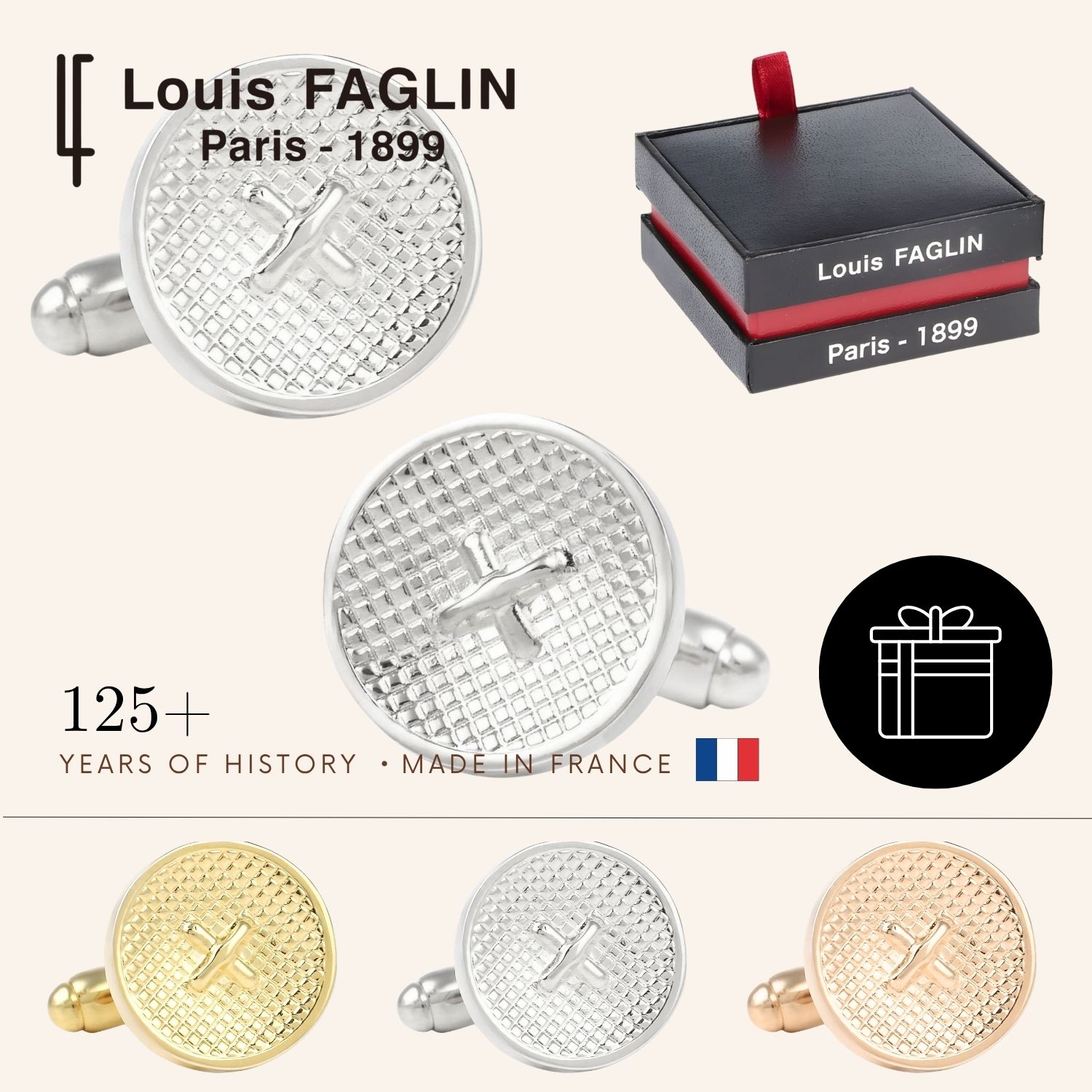 About Louis FAGLIN ルイ・ファグランは1899年創業のフランスのメンズアクセサリーブランド。 パリの著名メゾンに向けてカフリンクスを製作してきました。 1924年には現在のカフリンクスの原型となるスウィベル式Tバーを考案。...