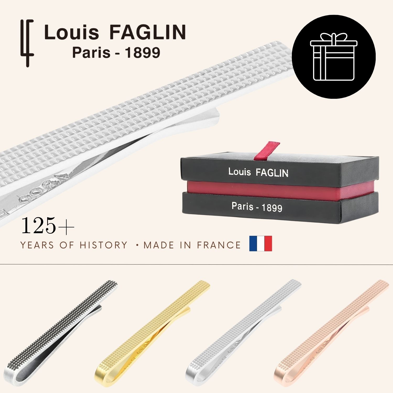 About Louis FAGLIN ルイ・ファグランは1899年創業のフランスのメンズアクセサリーブランド。 パリの著名メゾンに向けてカフリンクスを製作してきました。 1924年には現在のカフリンクスの原型となるスウィベル式Tバーを考案。...