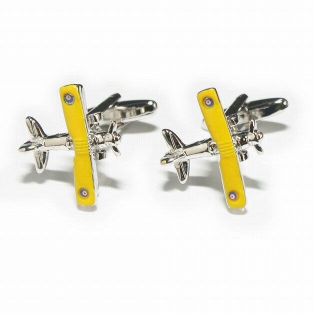 黄色くペイントされた飛行機を モチーフにしたユニークたカフスボタン。 袖口のアクセントにオススメですよ ベースカラー-シルバー 素材-真鍮（brass) サイズ-23x20mm ・選べるお支払い方法　　・各種クレジットカード　・代金引換　・...