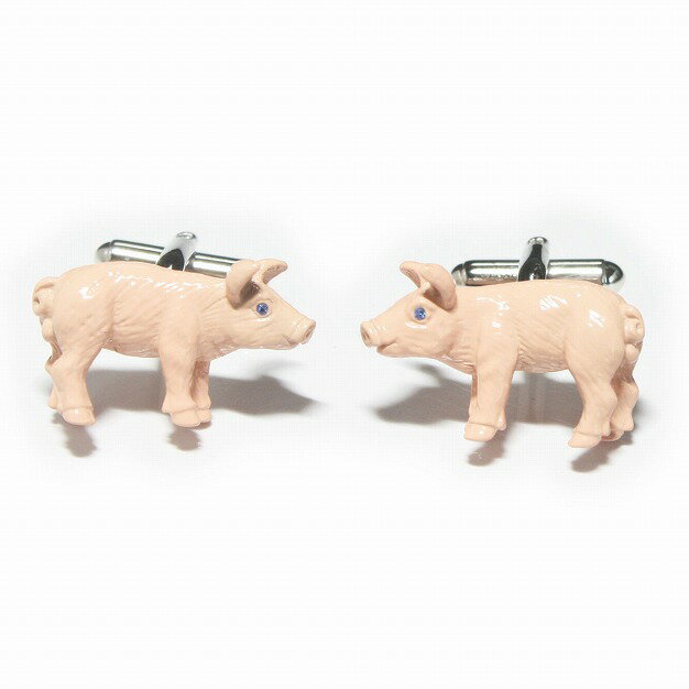 豚をモチーフにしたカフスボタン。 カラーも肌色でリアルですよ。また、目の部分には サファイアクリスタルを使用してゴージャスに仕上げています ベースカラーーシルバー 素材ー真鍮・ロジウムコーティング サイズー17x25mm ・選べるお支払い方...