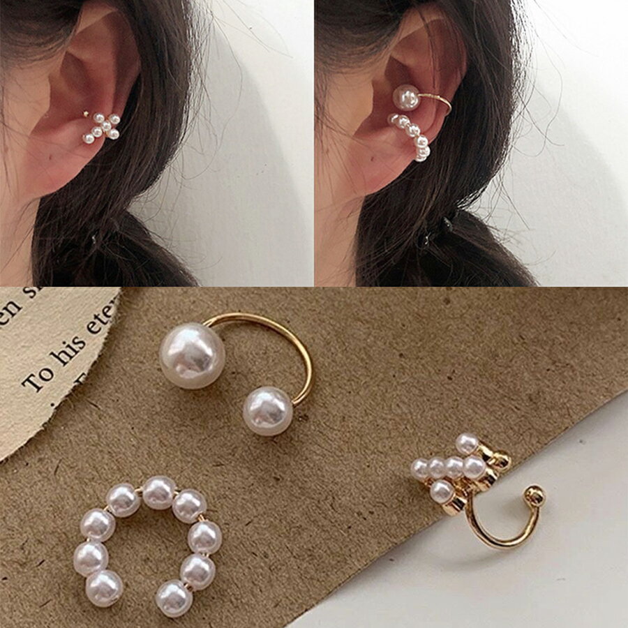 アイテム説明 商品説明 ピアス穴が空いていなくても着用できるイヤーカフです。 3つのイヤーカフがセットになったお得アイテム! デイリー使いはもちろんパーティーシーンなどでも大活躍。 小ぶりなのでどんなコーデの邪魔することなく 顔回りを華やか...