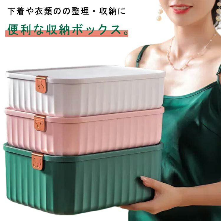 下着や衣類のの整理・収納に便利な収納ボックス。下着、靴下、ネクタイを分類して収納します。散らばりやすい小物もきれいに整理できます。丈夫なプラスチック素材に仕上げて型崩れなく収納可能。防塵ための蓋付のも嬉しいポイント！ サイズ 30×23×8...