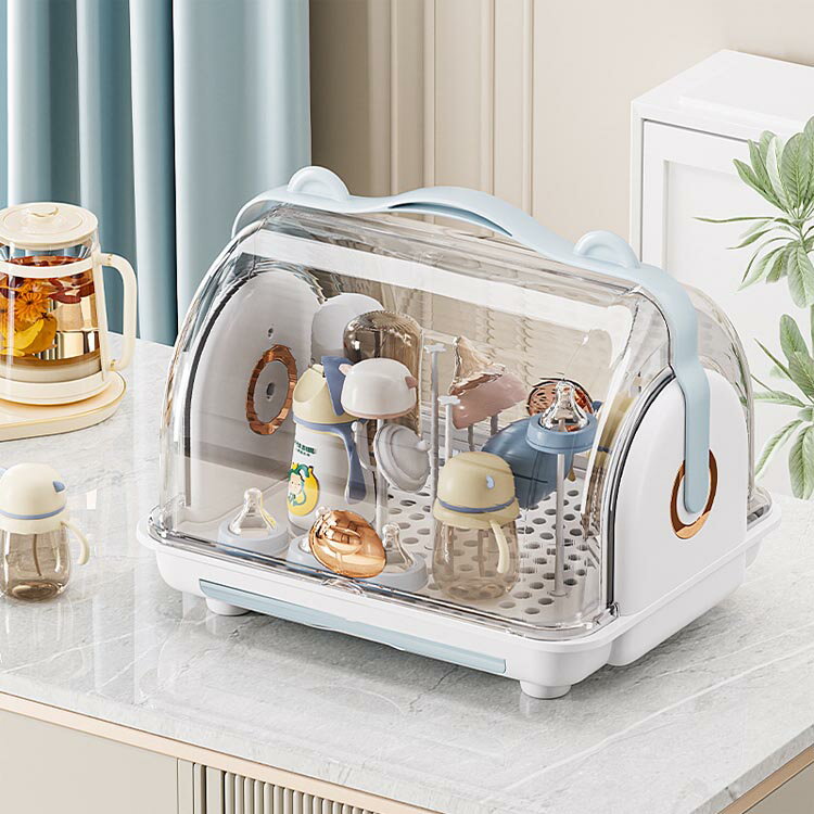 【商品コード】：y813122【カラー】ブルー ピンク素材:PPサイズ:36×30×29cm (約)重量:約1450g原産国 : 中国【この商品について】哺乳瓶ラック乾燥機の収納ブラケットをお好みに合わせて調整します。トレイは簡単に取り外す...