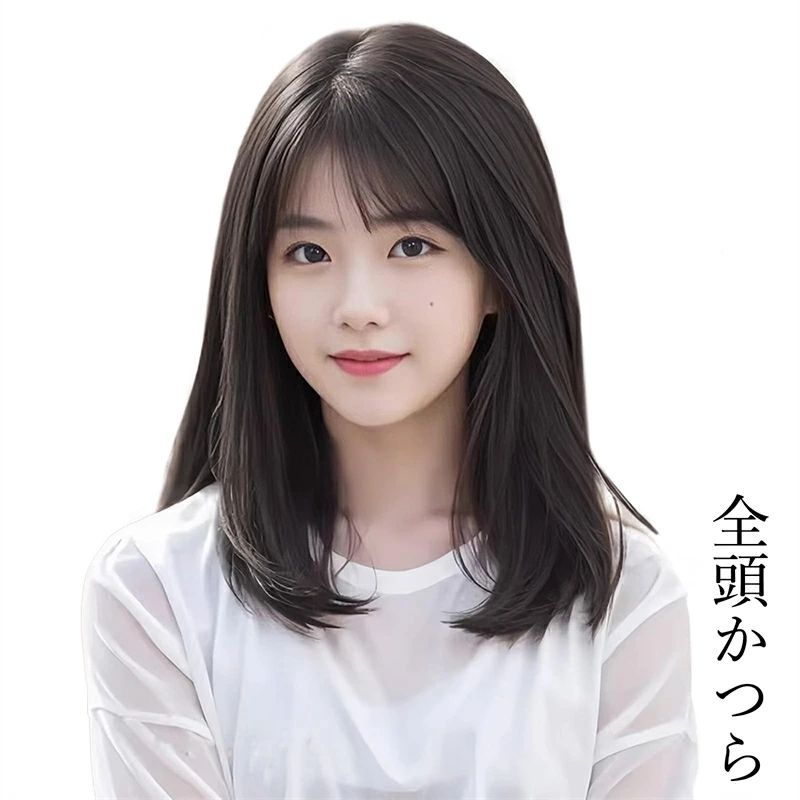 ヘアスタイル：セミロングウィッグ　　 毛材：180℃高級耐熱ファイバー 仕様：前髪：12cm 後ろ髪：つむじから約40cm フリーサイズ （頭周り：53cm-59cm サイズを調節できるアジャスター付き） セット内容：ウィッグ本体・ウィッグ...