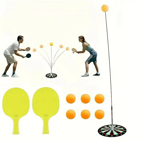 【主な特徴】・一人でできる練習：ペアを組む相手がいなくても、ラリー練習が可能・ポータブル設計：コンパクトで軽量、家の中でも外出先でも手軽に楽しめる・初心者に最適：卓球の基本的な打ち方を身につけるのに最適なセット※注意: 照明やディスプレイ効...