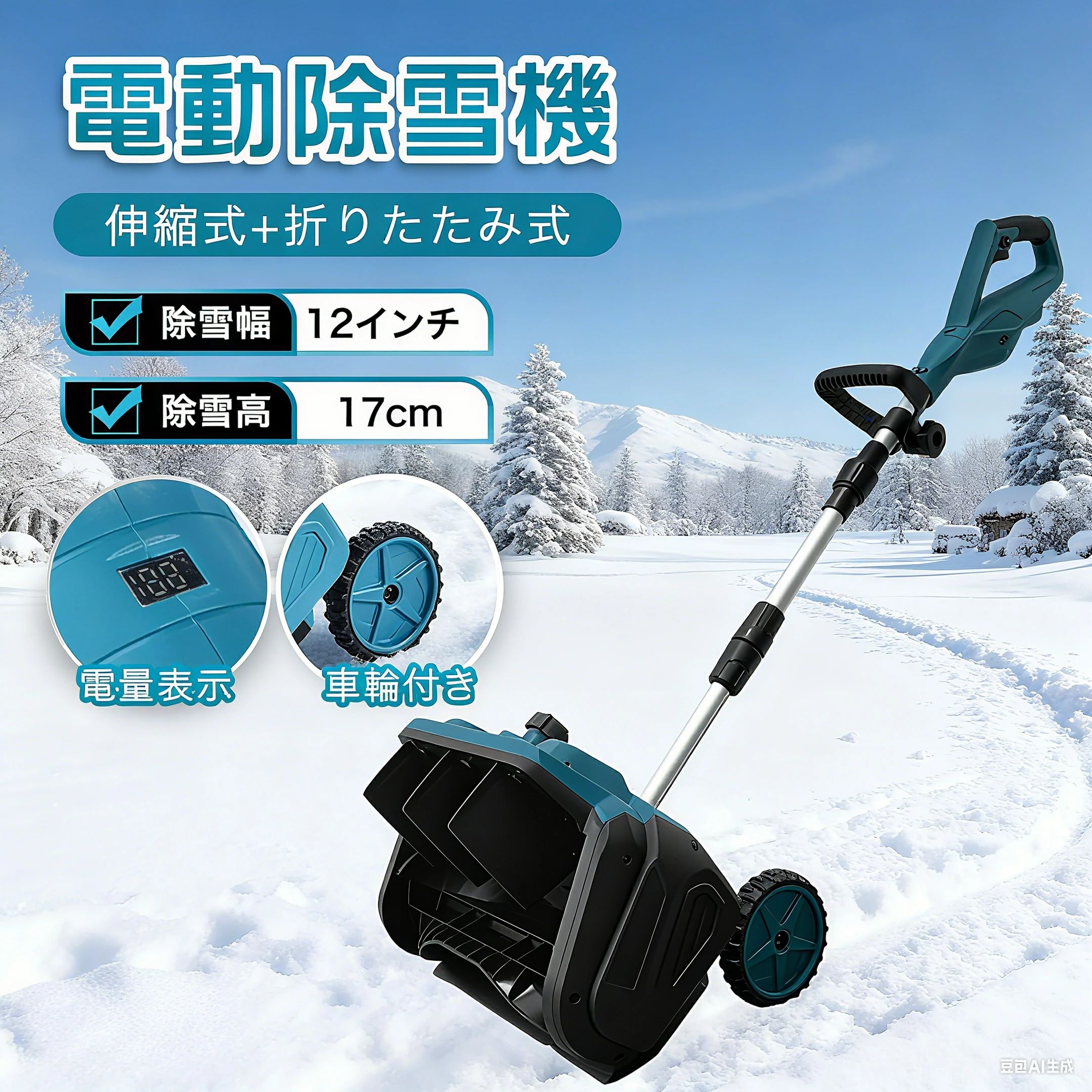 商品情報【仕様】電池数量: 1個/2個(オプション)材質: POM電圧: 110-240V、50/60Hz速度: 30000rpm掃引幅: 35cm掃引深さ：15cm最大リフト：約80cmバッテリー容量: 3.0Ahバッテリー寿命: 約45...