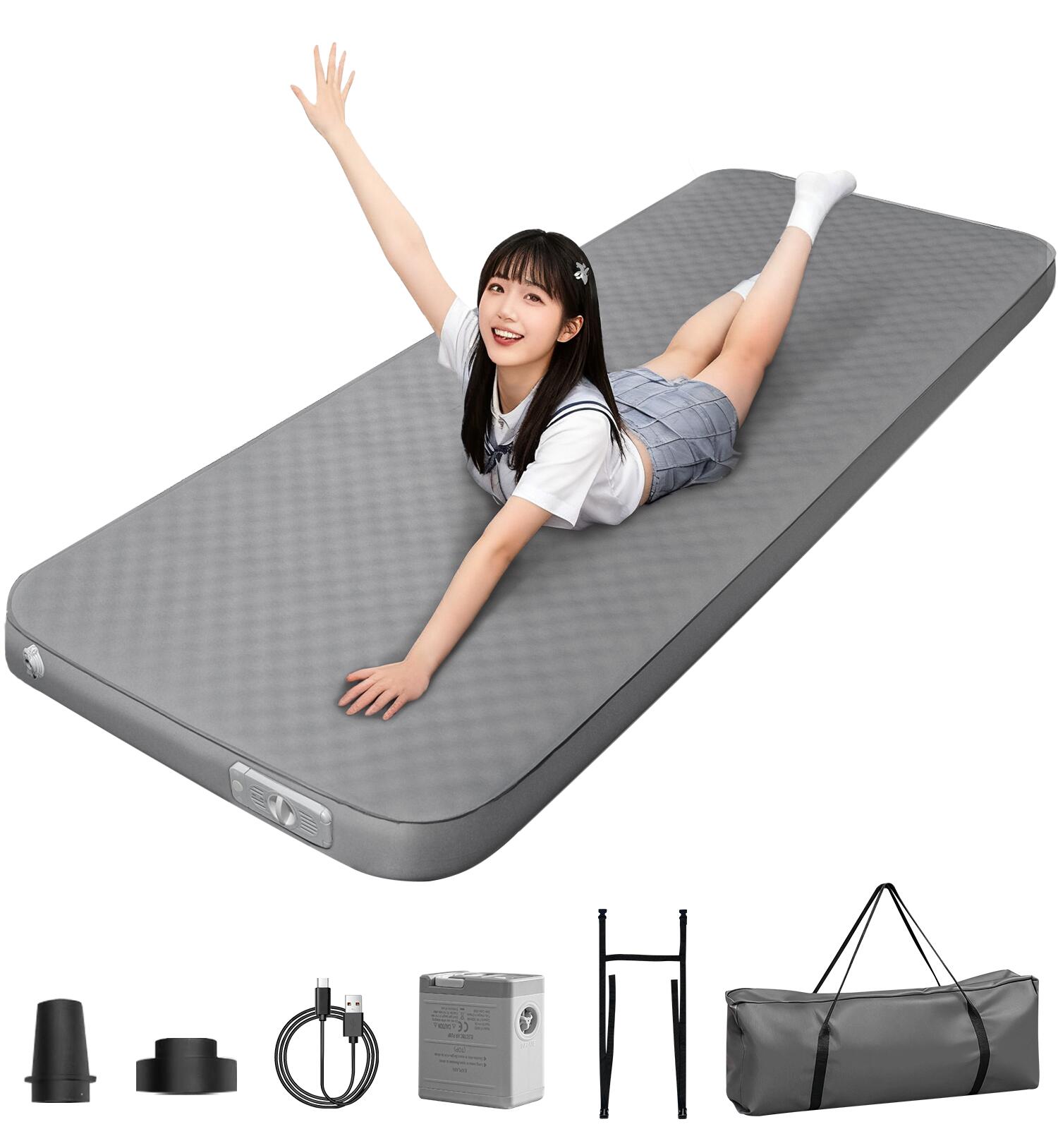 ●【電動ポンプ内蔵】電動ポンプ内蔵のインフレーターマットで設置や撤収も楽々！設置も撤収も2分程度で完了します。電動ポンプはType-C充電式なので、持ち運びにも最適。インフレーターマットで大変な撤収を圧倒的に楽にしてくれます。 ●【厚さ10...