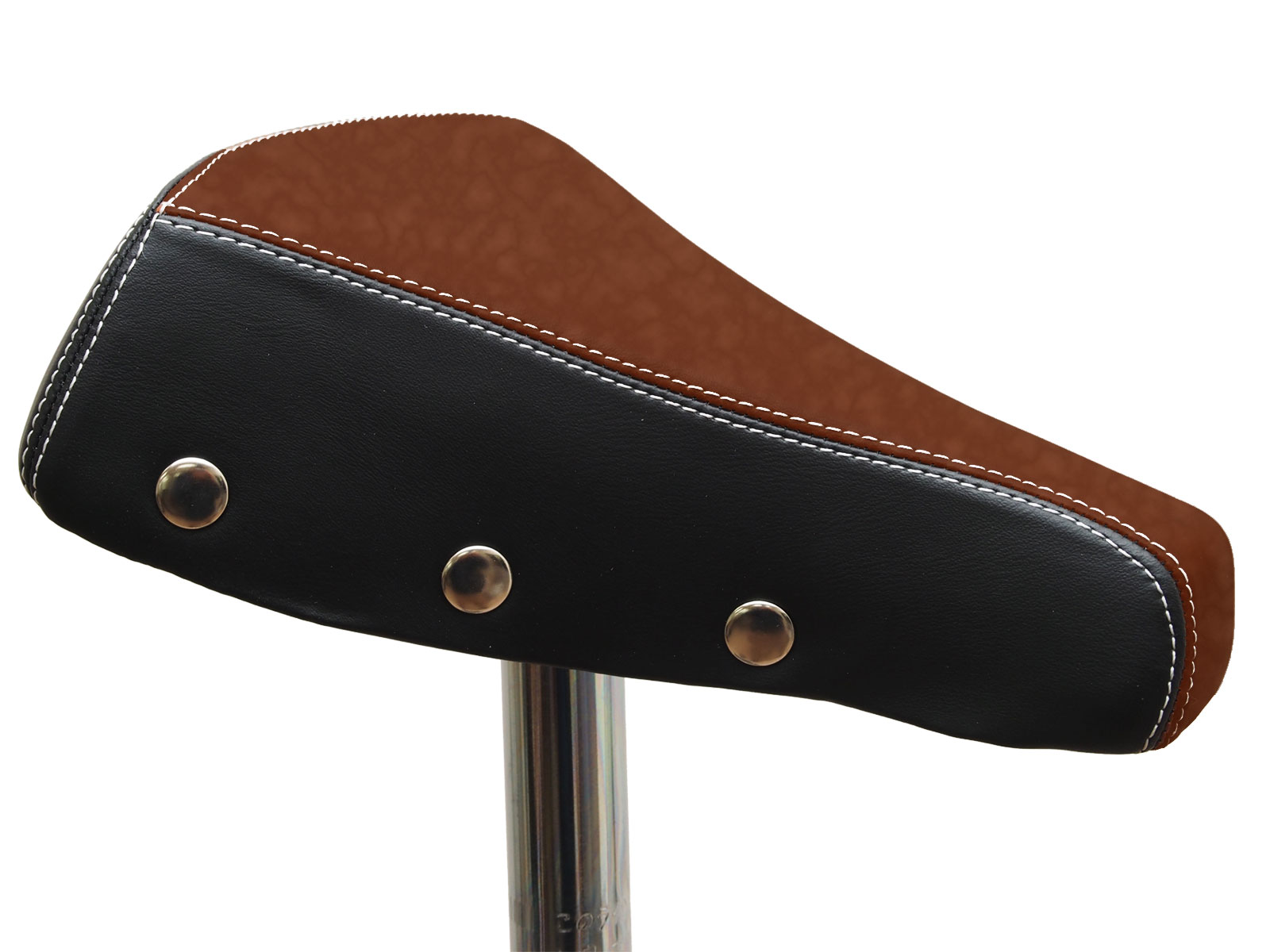 ステッチ入りツートンカラーの幼児自転車用サドル シートポスト：Φ25.4mm 座面：約20×14cm 14インチ・16インチ・18インチ等の幼児自転車向けです。適合をご確認下さい。