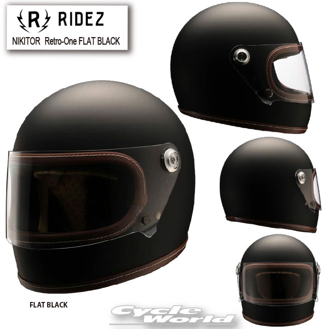 ◆Retro-One FLAT BLACK◆NIKITOR HELMETより待望のネオクラシックフルフェイスが発売。その名も'Retro-One'！！既存のビンテージタイプヘルメットよりも更にデティールに凝った仕上がりになっています。 ヘル...